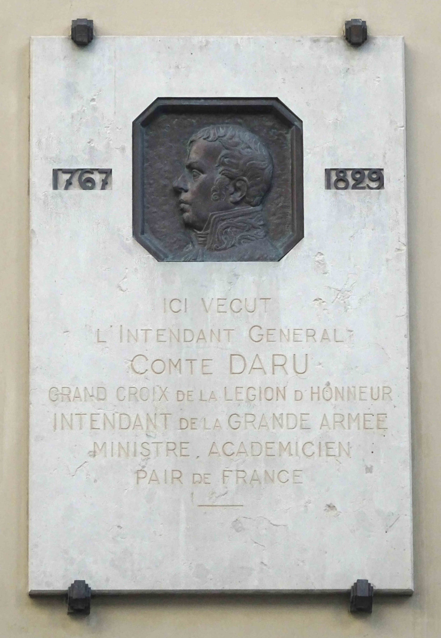 Le médaillon du Comte Pierre Daru par Alexandre Morlon | La ...